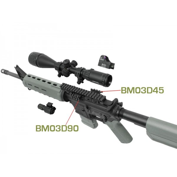 Lion Gears Tactical Picatinny 90 Degree 3 Slots Light Weight Mount ...
